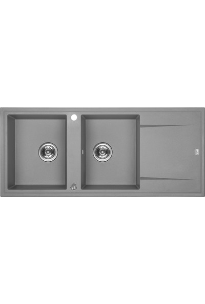 Laveo Megalo - 2 Göz 500 x 1160 x 185 Granit Eviye Gri Laveo Megalo - 2 Göz 500 x 1160 x 185 Granit Eviye Gri