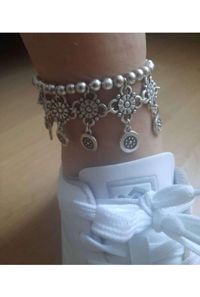 İmren Aksesuar Hal Hal Antik Gümüş Kaplamalı İMREN807 El Yapımı