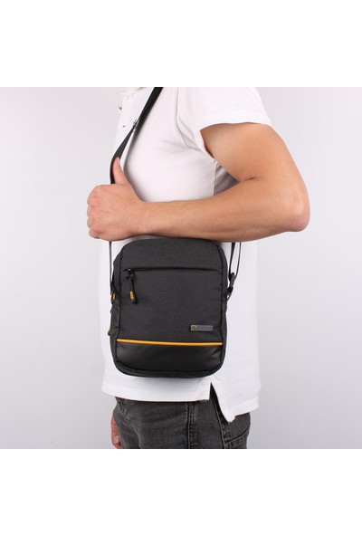 Bagacar MB1023 Siyah Kumaş Çapraz Omuz Postacı ve El Çantası