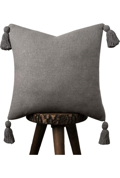 Homy Life Dekoratif Bohem Tarzı El Işi Pamuk Püsküllü Keten Kırlent Yastık Kılıfı – Boho Kırlent Kılıfı