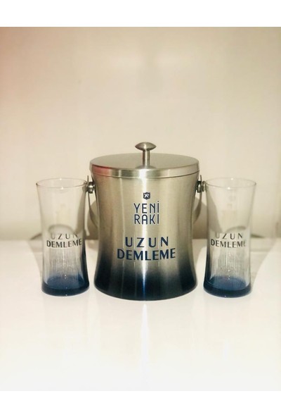 Poyraz Sanat Yeni Rakıuzun Demlemebuz Kovası Ve6 Adet Rakı Bardağı