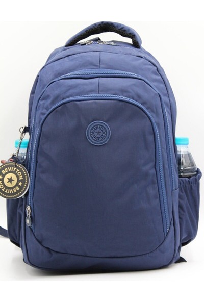 Bevitton Krinkıl Su Geçirmez Kumaş Sırt Çantası - Lacivert