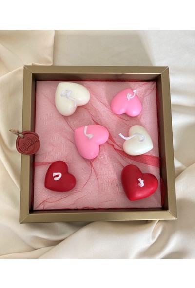 Mumdan Candle Soya Wax Bebek Pudrası Kokulu 6 Adet Set Kalp Mum Candle Mumdan Candle Soya Wax Bebek Pudrası Kokulu 6 Adet Set Kalp Mum Candle