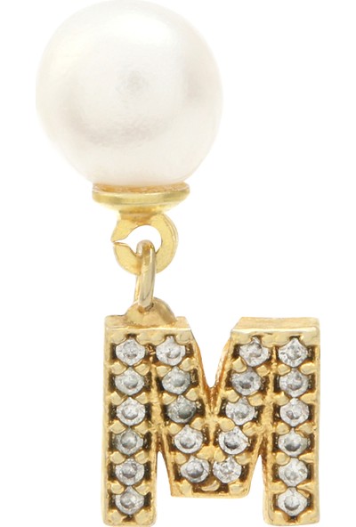 Belf Design M Harfi Inci Küpe, Özel Tasarım Küpe