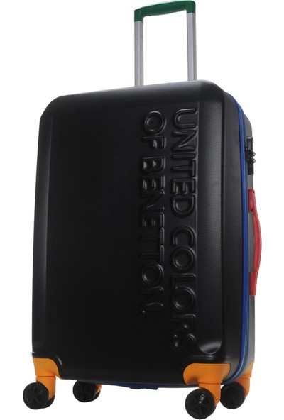 Benetton Kabin Boy Policarbon Kırılmaz Valiz Siyah 203X Benetton Kabin Boy Policarbon Kırılmaz Valiz Siyah 203X