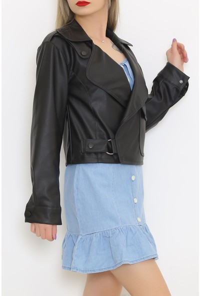 Şal Yaka Deri Ceket Siyah - 2125.1353. Şal Yaka Deri Ceket Siyah - 2125.1353.
