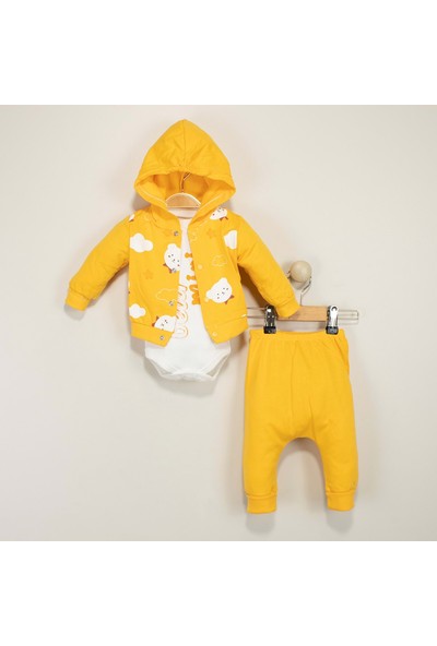 Kız-Erkek Bebek Takım Ayıcıklı Bodyli - Nono Baby - Bebek Alt & Üst Takım - Sarı - 6-9 Ay Kız-Erkek Bebek Takım Ayıcıklı Bodyli - Nono Baby - Bebek Alt & Üst Takım - Sarı - 6-9 Ay