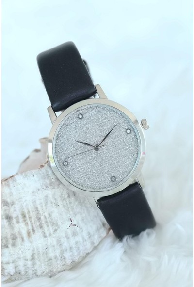 Watch Art Watchart Siyah Deri Kordon Silver Kasalı Kadın Saat Watch Art Watchart Siyah Deri Kordon Silver Kasalı Kadın Saat