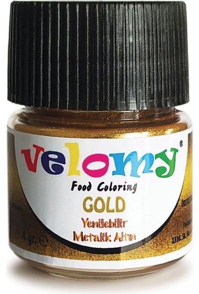 Velomy Yenilebilir Altın Metalik Sim Yaldız Toz Boya 10 gr Toz Gıda Boyası