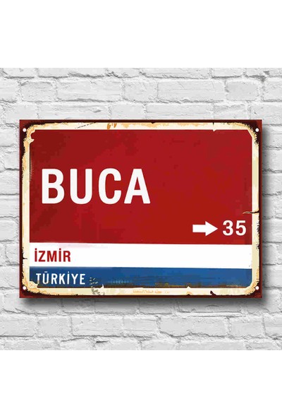 Buca Yön Tabelası Retro Tablo 22 x 30 Cmcm Buca Yön Tabelası Retro Tablo 22 x 30 Cmcm