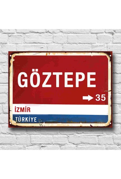 Göztepe Yön Tabelası Retro Tablo 22 x 30 Cmcm Göztepe Yön Tabelası Retro Tablo 22 x 30 Cmcm