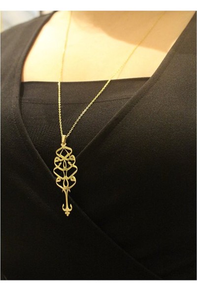 Gökdeniz 925 El Vedud Hat Yazılı Gümüş Tasarım Kolye