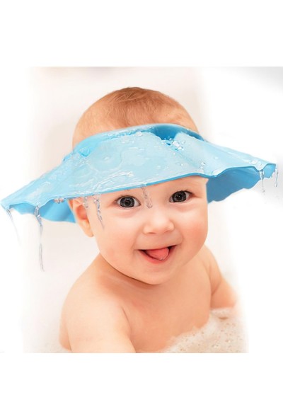 Esnek Bebek Banyo Şapkası Mavi