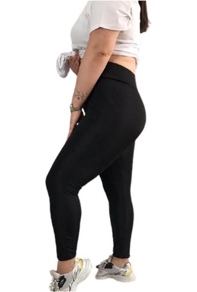 Parla Kadın Büyük Beden Toparlayıcı Yüksek Bel Siyah Tayt PS488