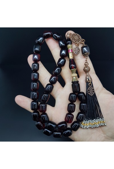 Kehribar Diyarı Büyük Boy Bronz Imame Ateş Kehribar Tesbih