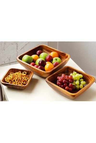 Sepetçi Baba Belinda - 3 Lü Kase Seti Kare Sepetçi Baba Belinda - 3 Lü Kase Seti Kare