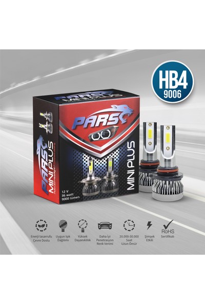 Pars Hb4 9006 Mini Plus LED Xenon Far Şimşek Etkili Ice Blue Oto Ampul 9000 Lümen - 1 Yıl Garantili Pars Hb4 9006 Mini Plus LED Xenon Far Şimşek Etkili Ice Blue Oto Ampul 9000 Lümen - 1 Yıl Garantili