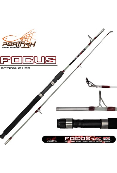 Portfish Focus 240 cm Vidalı Dolgu Tekne Kamışı 15 Lbs Portfish Focus 240 cm Vidalı Dolgu Tekne Kamışı 15 Lbs