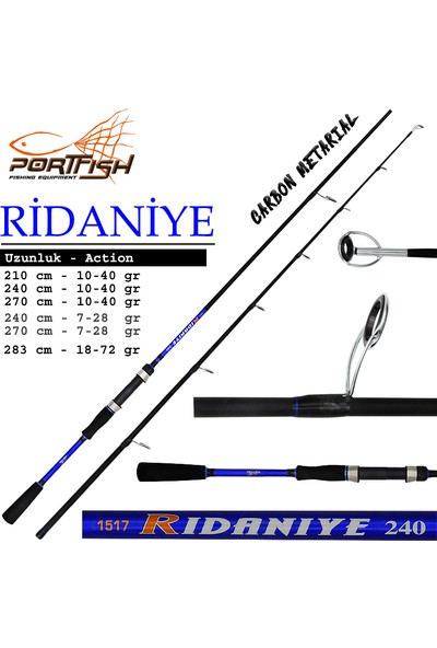 Portfish Ridaniye Spin 283 cm Olta Kamışı 2 Parça 18-72 gr Portfish Ridaniye Spin 283 cm Olta Kamışı 2 Parça 18-72 gr