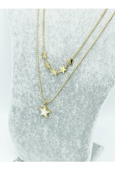 By Pamir Ikili Yıldız Zincir Çelik Kolye Vip Serisi Kararmaz Anti Alerjik