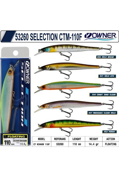 Owner 53260 Ct Minnow 110 mm 14.4g Maket Balık Owner 53260 Ct Minnow 110 mm 14.4g Maket Balık