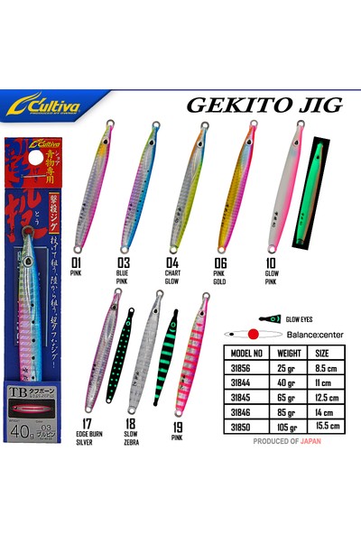 Cultiva 31844 Gekito Jig 40G 11CM Cultiva 31844 Gekito Jig 40G 11CM
