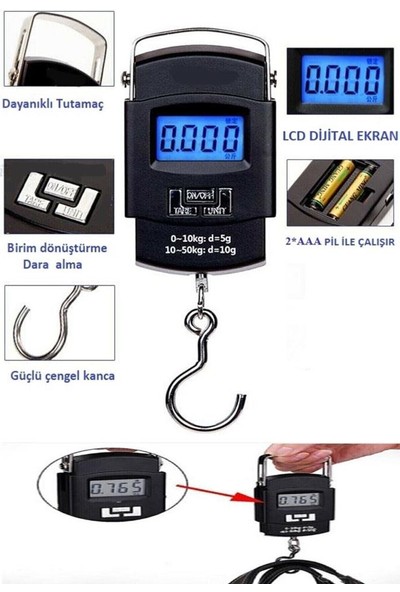 Strongart Elektronik Dijital El Kantarı 50 kg Terazi Tartı 10 gr Hassasiyet Strongart Elektronik Dijital El Kantarı 50 kg Terazi Tartı 10 gr Hassasiyet
