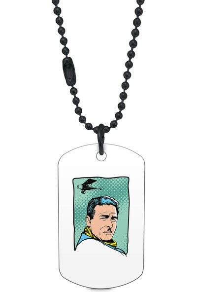 Rowalsi Vecihi Hürkuş Siyah Renk Künye / Kolye DFT1017