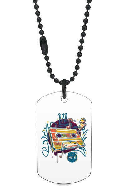 Rowalsi Party Siyah Renk Künye / Kolye DFT1654