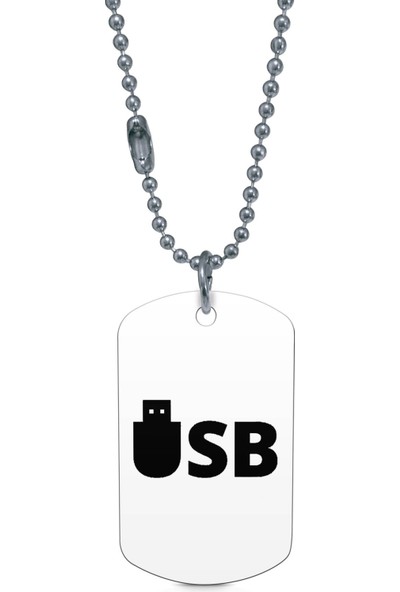 Rowalsi USB Gümüş Renk Künye / Kolye DFT304