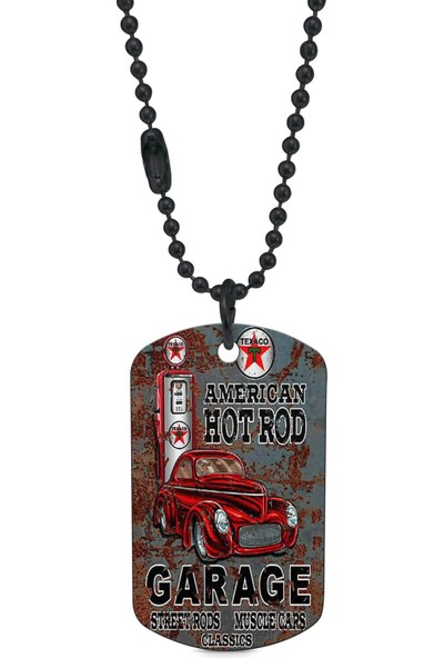 Rowalsi American Hot Rod Siyah Renk Künye / Kolye DFT2941