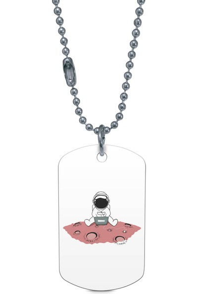 Rowalsi Astronot Bilgisayarı Gümüş Renk Künye / Kolye DFT1928