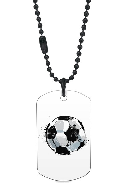 Rowalsi Futbol Topu Siyah Renk Künye / Kolye DFT1265