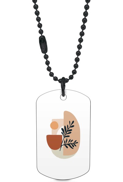 Rowalsi Bitkiler Siyah Renk Künye / Kolye DFT326