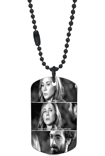 Rowalsi Poyraz Karayel Siyah Renk Künye / Kolye DFT2517