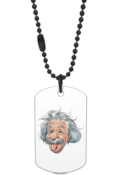 Rowalsi Albert Einstein Siyah Renk Künye / Kolye DFT1016 Rowalsi Albert Einstein Siyah Renk Künye / Kolye DFT1016