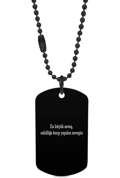 Rowalsi Atatürk Siyah Renk Künye / Kolye DFT2994