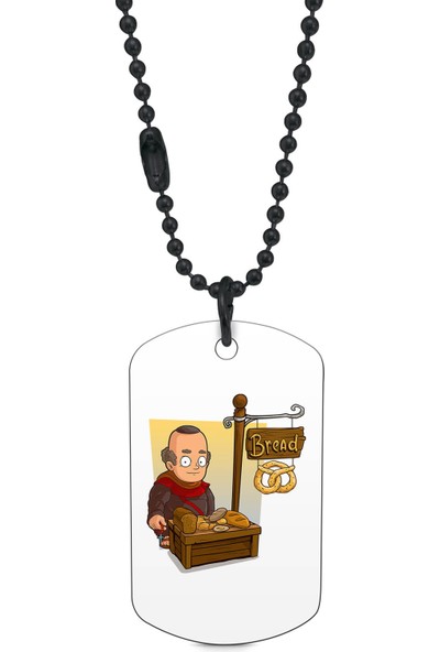 Rowalsi Fırıncı Siyah Renk Künye / Kolye DFT1349