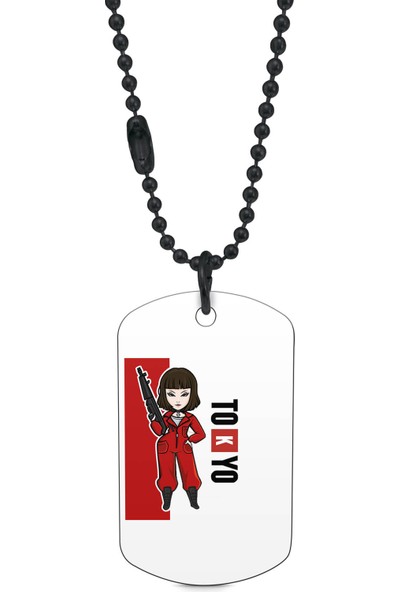 Rowalsi Tokyo Siyah Renk Künye / Kolye DFT1150 Rowalsi Tokyo Siyah Renk Künye / Kolye DFT1150