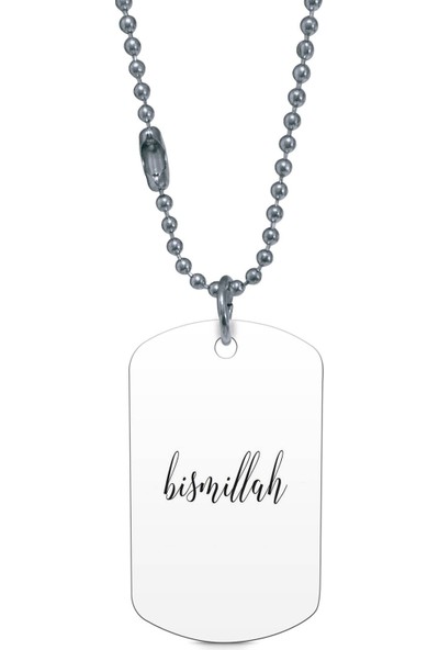 Rowalsi Bismillah Gümüş Renk Künye / Kolye DFT3098