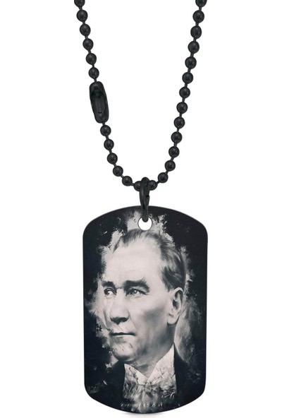 Rowalsi Atatürk Siyah Renk Künye / Kolye DFT3784