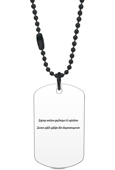 Rowalsi Sözler Siyah Renk Künye / Kolye DFT2829