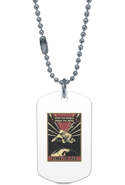 Rowalsi Time To Fly Gümüş Renk Künye / Kolye DFT1953 Rowalsi Time To Fly Gümüş Renk Künye / Kolye DFT1953