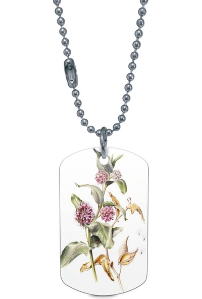 Rowalsi Çiçek Gümüş Renk Künye / Kolye DFT2574