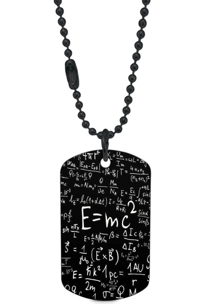 Rowalsi E= Mc Kare Siyah Renk Künye / Kolye DFT3901