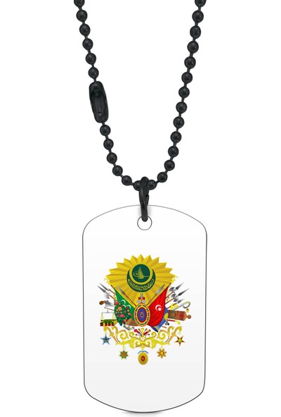 Rowalsi Osmanlı Arması Siyah Renk Künye / Kolye DFT1499