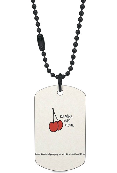 Rowalsi Küpe Olsun Siyah Renk Künye / Kolye DFT4031