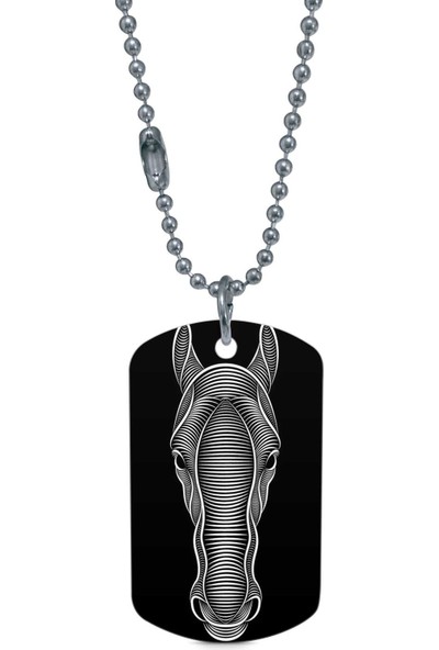 Rowalsi At Gümüş Renk Künye / Kolye DFT3358