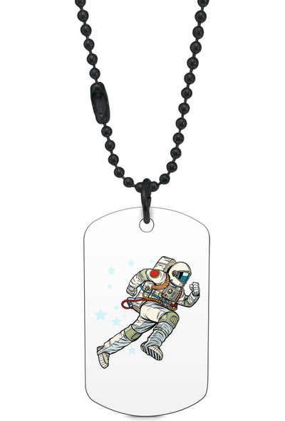 Rowalsi Astronot Siyah Renk Künye / Kolye DFT1977
