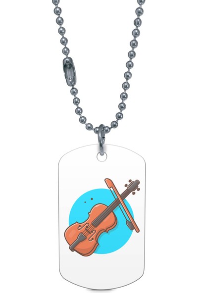 Rowalsi Keman Gümüş Renk Künye / Kolye DFT1639 Rowalsi Keman Gümüş Renk Künye / Kolye DFT1639